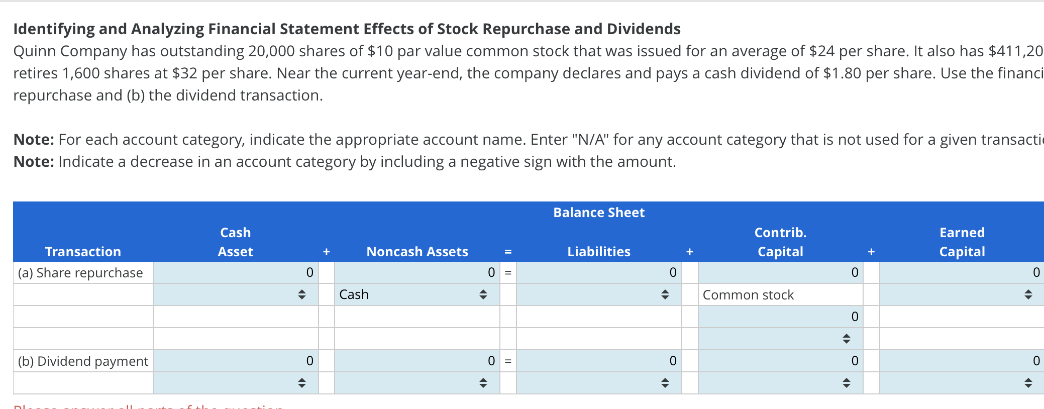 Solved Identifying and Analyzing Financial Statement Effects | Chegg.com