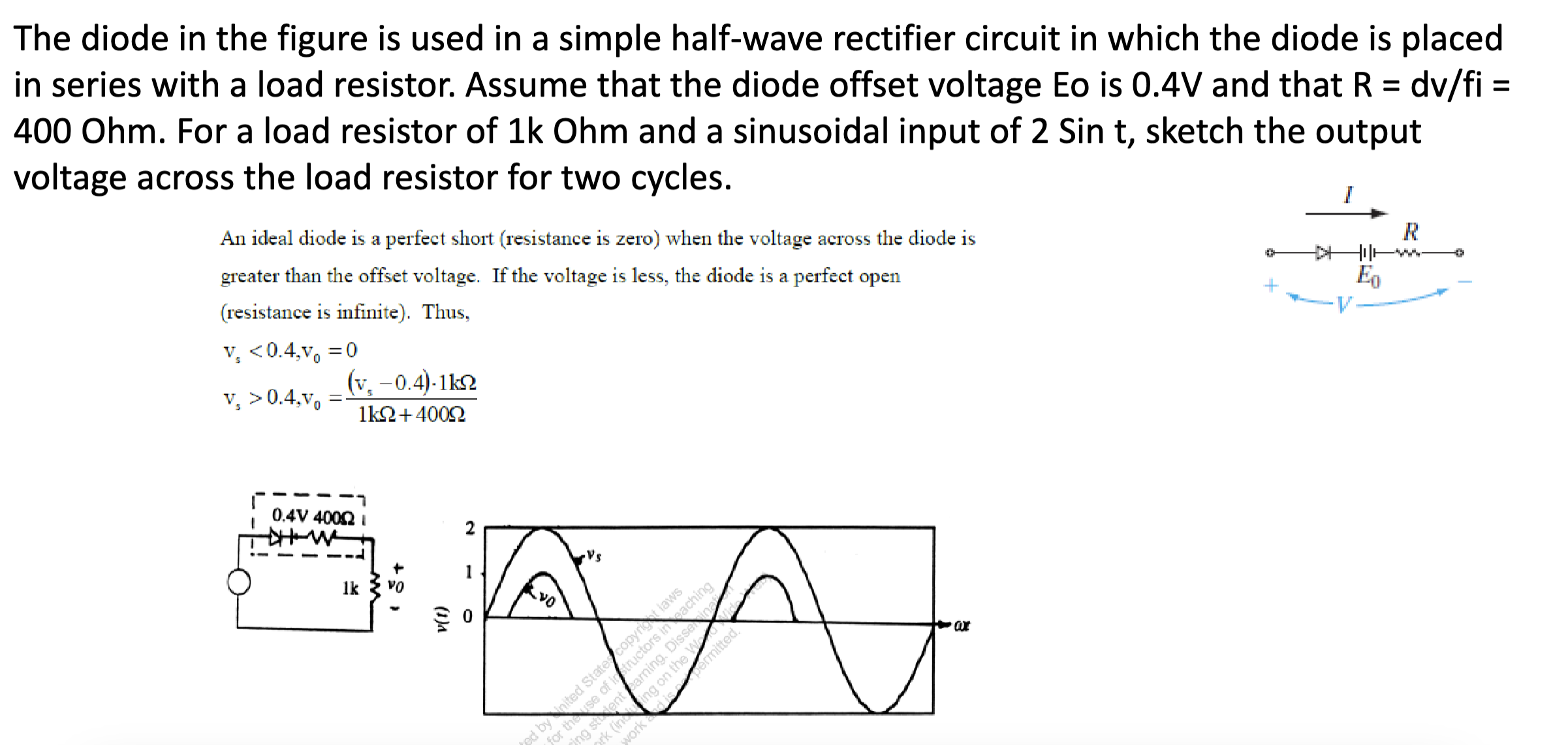 Solved Draw two simple half-wave rectifier circuits in which | Chegg.com
