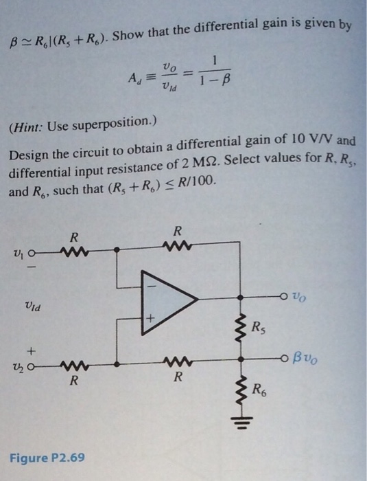 Solved D *2.69 To obtain a high-gain, high-input-resistance | Chegg.com