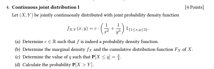 Solved Let (X, Y ) be jointly continuously distributed with | Chegg.com