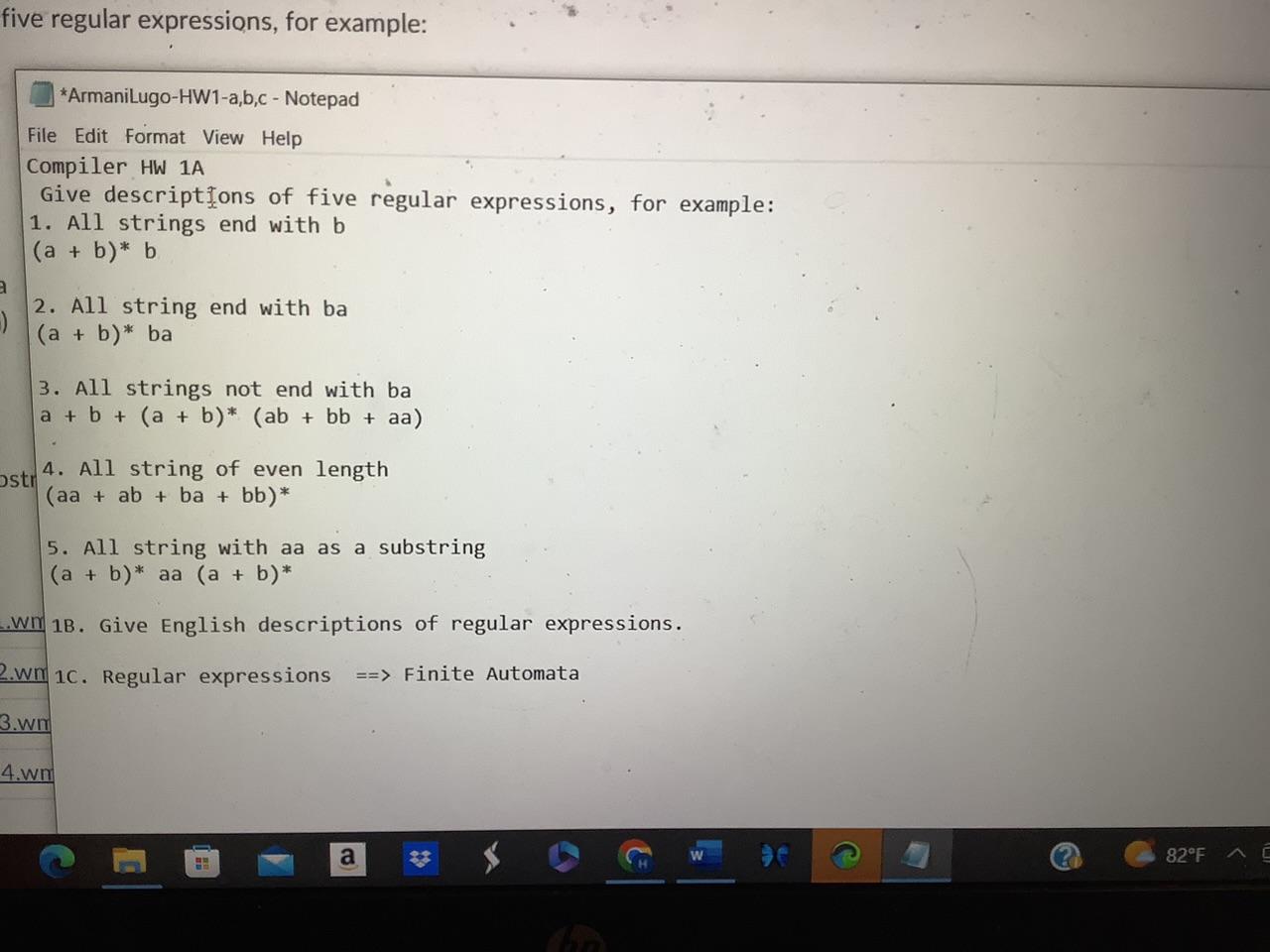 Solved `ArmaniLugo-HW1-a,b,c - Notepad File Edit Format View | Chegg.com