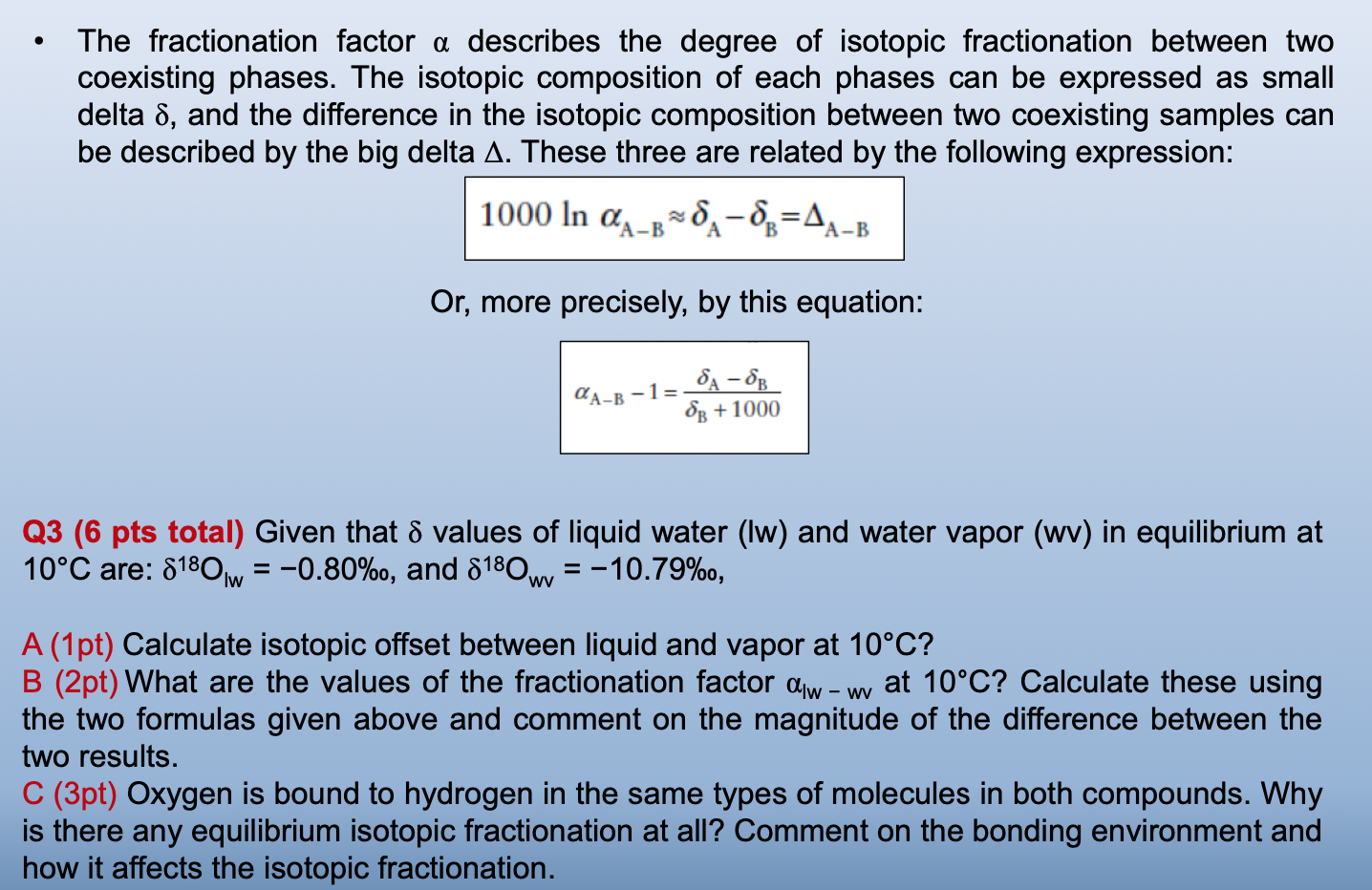 Solved The fractionation factor describes the degree of | Chegg.com