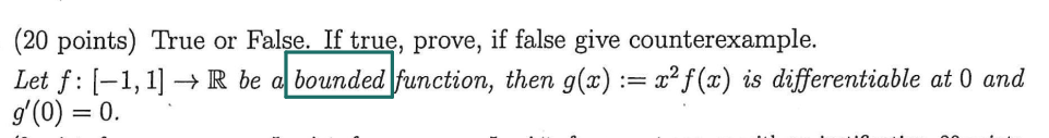 Solved (20 points) True or False. If true, prove, if false | Chegg.com
