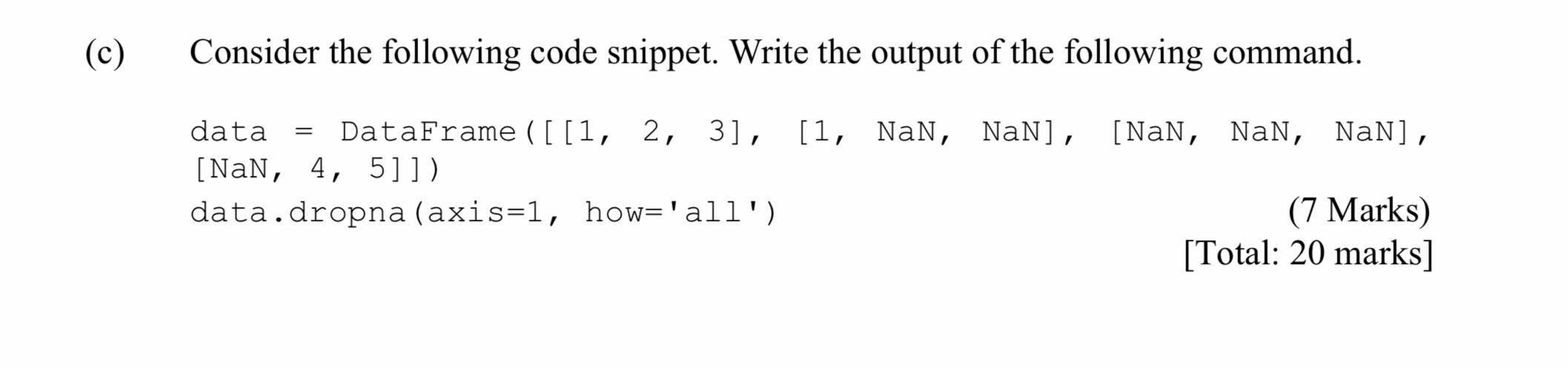 Solved (c) Consider the following code snippet. Write the | Chegg.com