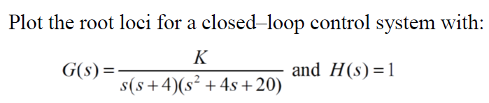 Solved Plot the root loci for a closed-loop control system | Chegg.com