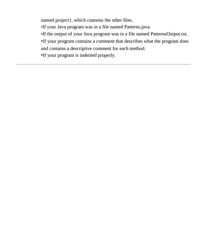 Solved COSC 1336 Project 1: Print Text Patterns The Patterns | Chegg.com