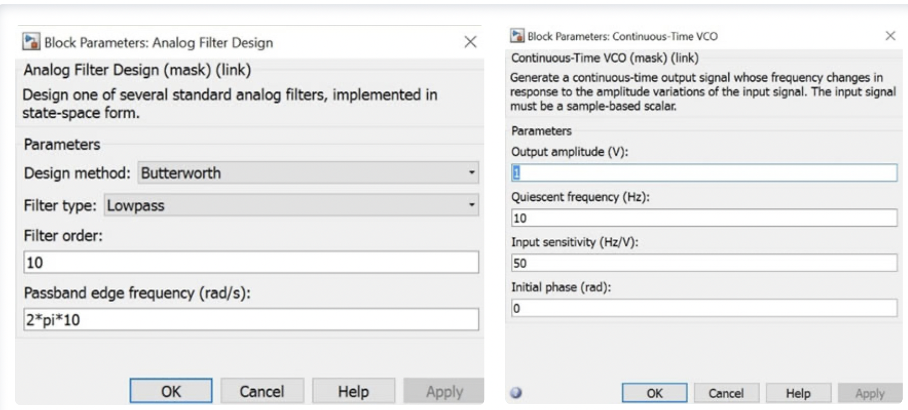 Solved Block Parameters: m(t) Sine Wave (mask) (link) Output | Chegg.com