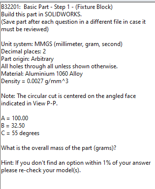 Solved B32201: Basic Part - Step 1 - (Fixture Block) Build | Chegg.com