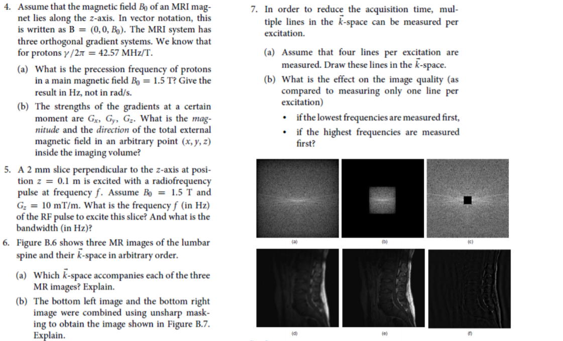 4. Assume that the magnetic field Bo of an MRI mag- | Chegg.com