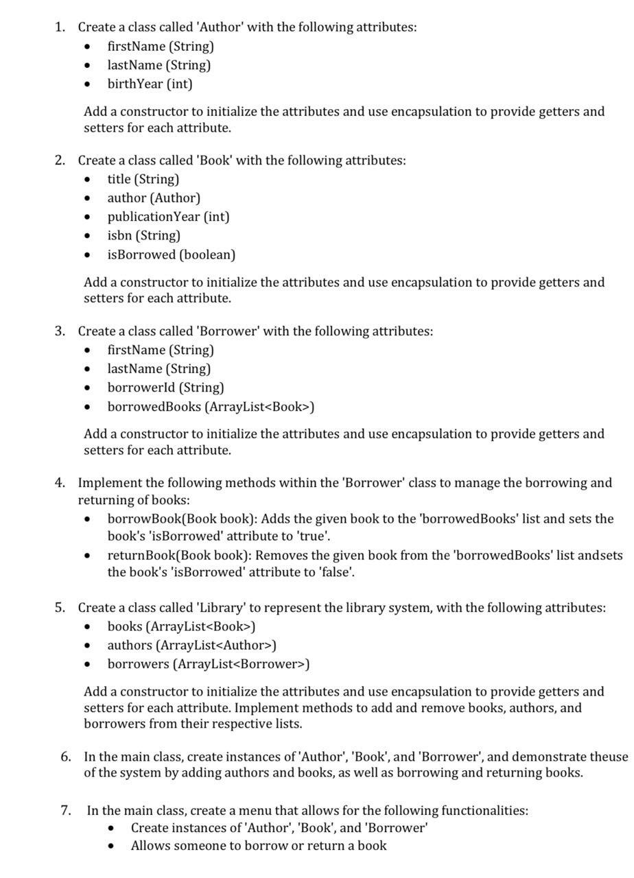 Solved I am working on creating the following library | Chegg.com