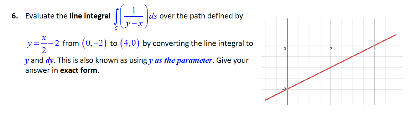Solved 1 6. Evaluate the line integral ds over the path | Chegg.com