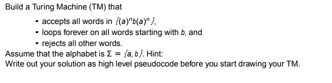 Solved Build a Turing Machine (TM) that - accepts all words | Chegg.com