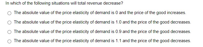 Solved In which of the following situations will total | Chegg.com