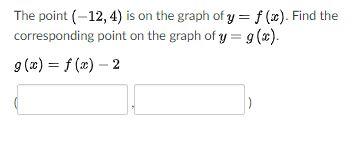 Solved The point (-12, 4) is on the graph of y=f(s). Find | Chegg.com