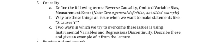 Solved 3. Causality Define the following terms: Reverse | Chegg.com