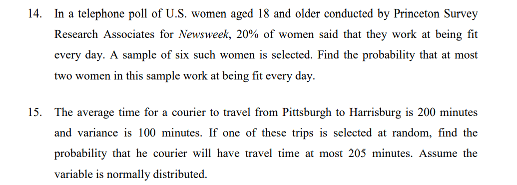 Solved 14. In a telephone poll of U.S. women aged 18 and | Chegg.com