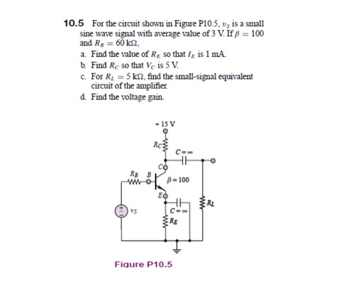 Solved 10.5 For the circuit shown in Figure P10.5, vs is a | Chegg.com