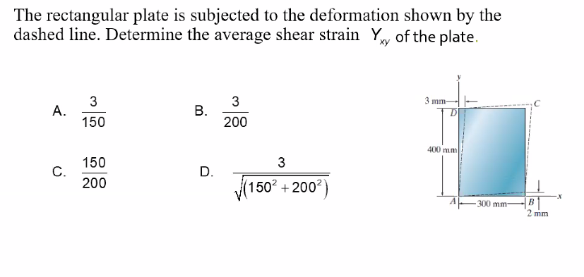 Solved The rectangular plate is subjected to the deformation | Chegg.com