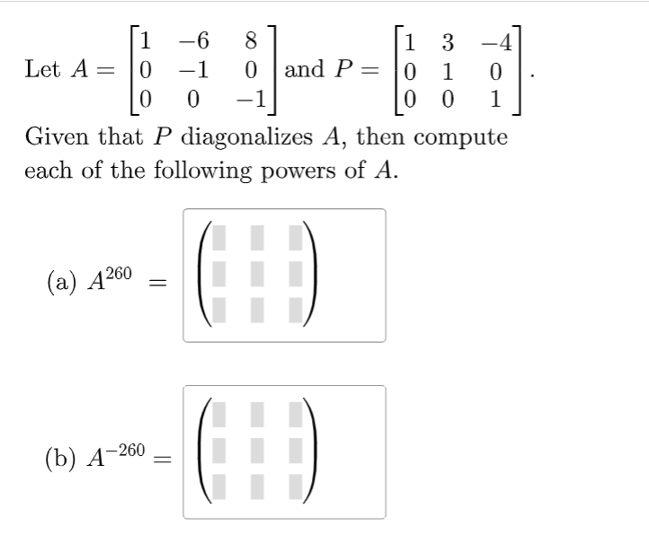 Solved Let \\( A=\\left[\\begin{array}{ccc}1 & -6 & 8 \\\\ 0 | Chegg.com