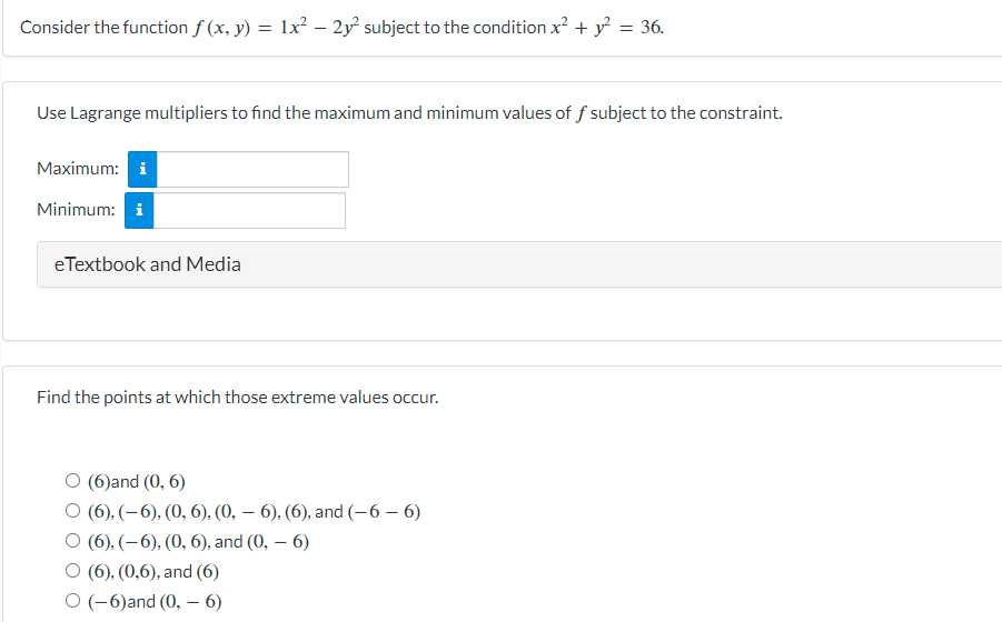 Solved Consider the function f(x,y)=1x2−2y2 subject to the | Chegg.com