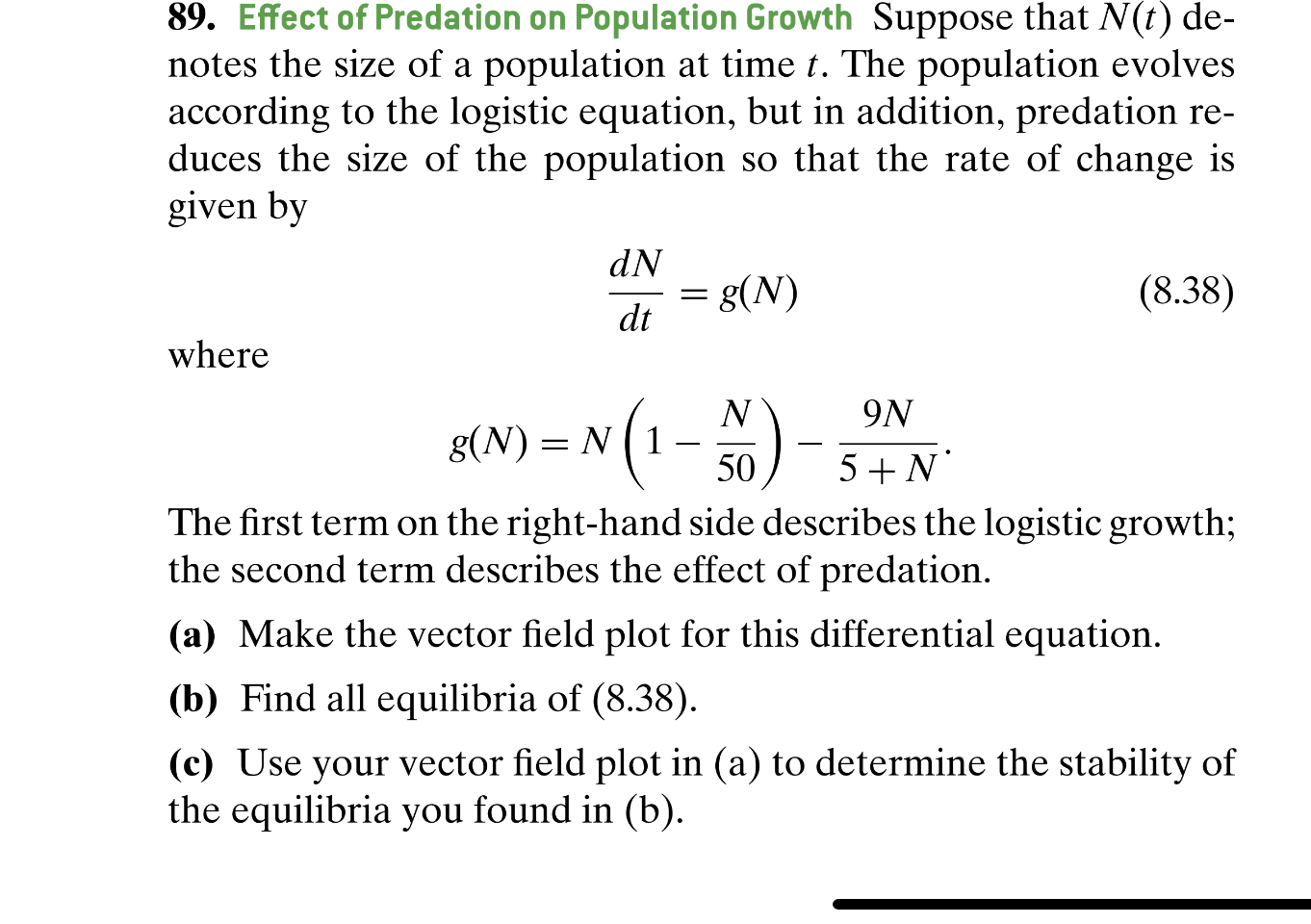 Solved 89 Effect Of Predation On Population Growth Suppose Chegg