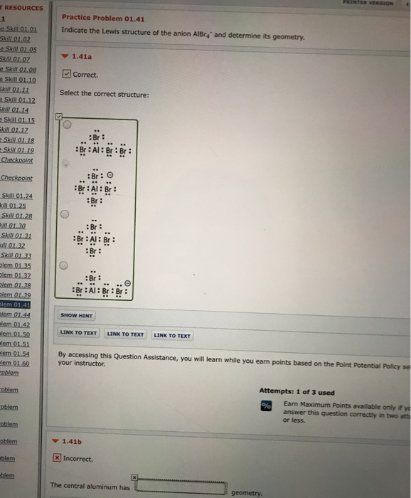 Solved RESOURCES Practice Problem 01.41 Indicate the Lewis | Chegg.com
