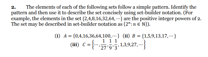 Solved The elements of each of the following sets follow a | Chegg.com