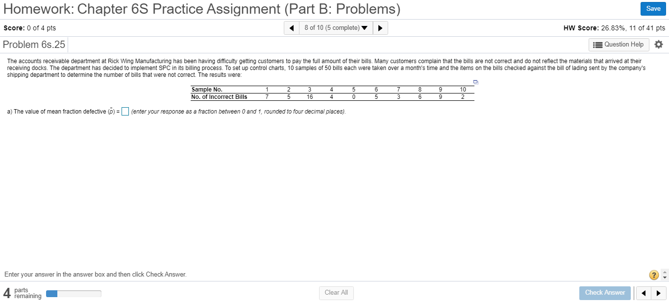 Solved Homework: Chapter 6S Practice Assignment (Part B: | Chegg.com