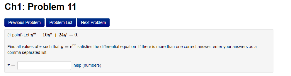 Solved Ch1: Problem 11 Previous Problem Problem List Next | Chegg.com