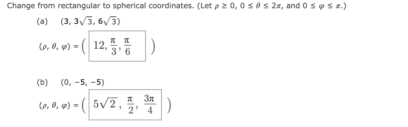 Change from rectangular to spherical coordinates. | Chegg.com