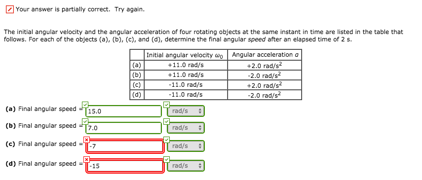 Solved Your answer is partially correct. Try again. The | Chegg.com