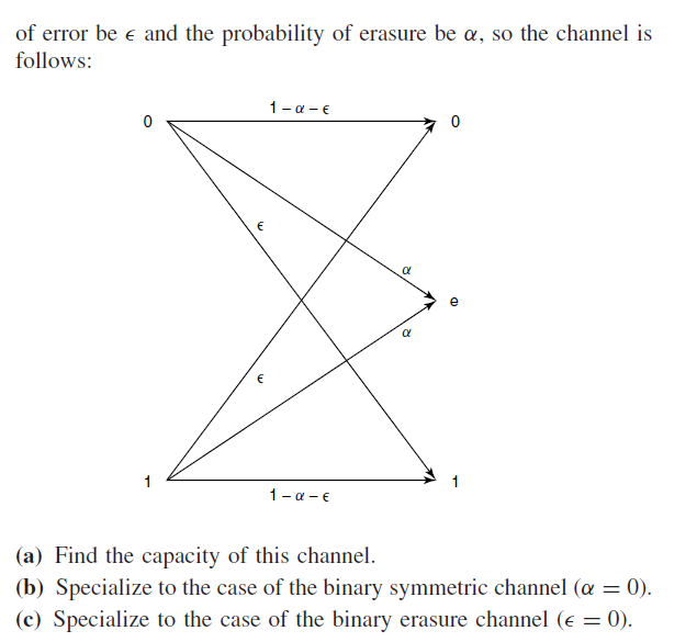 Solved 7.13 Erasures and errors in a binary channel. | Chegg.com