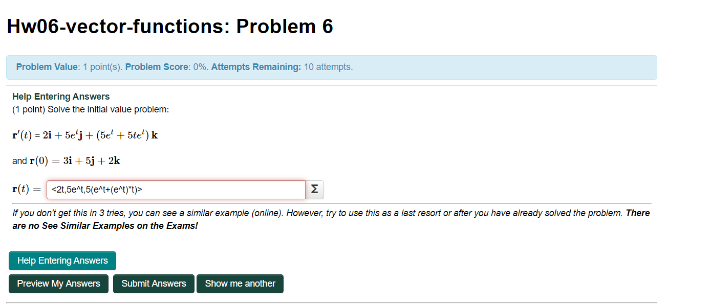 Solved Hw06 Vector Functions Problem 6 Problem Value 1 3480