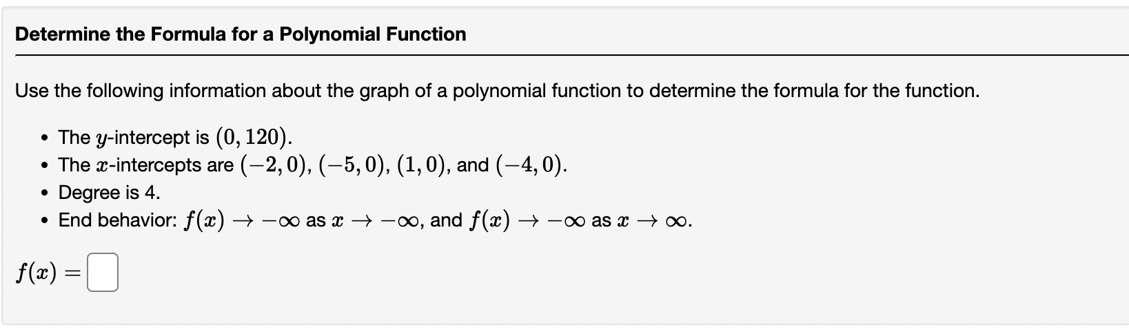 Solved Use the following information about the graph of a | Chegg.com
