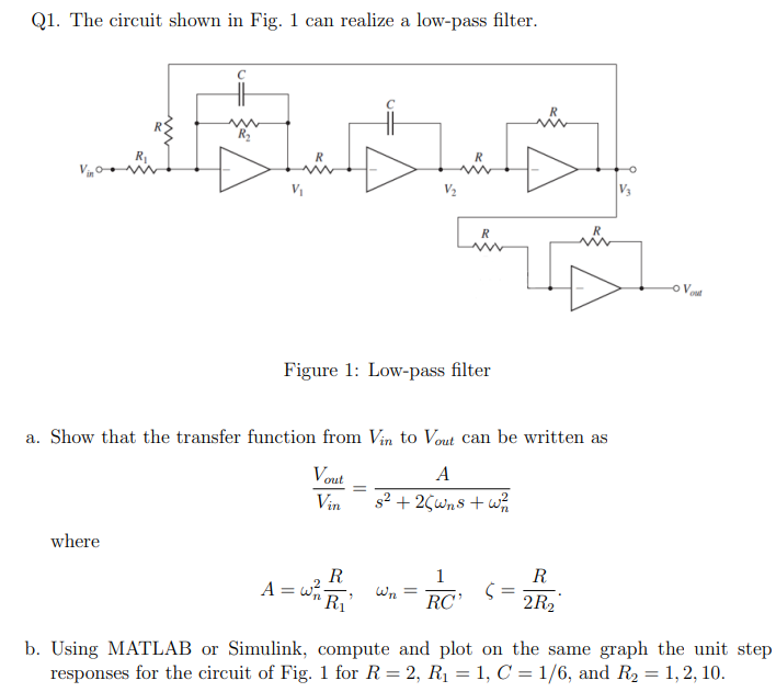 Solved Q1. The circuit shown in Fig. 1 can realize a | Chegg.com