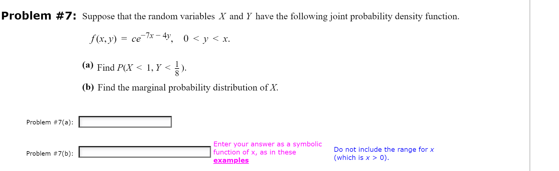 Solved Problem # 7: Suppose that the random variables x ﻿and | Chegg.com