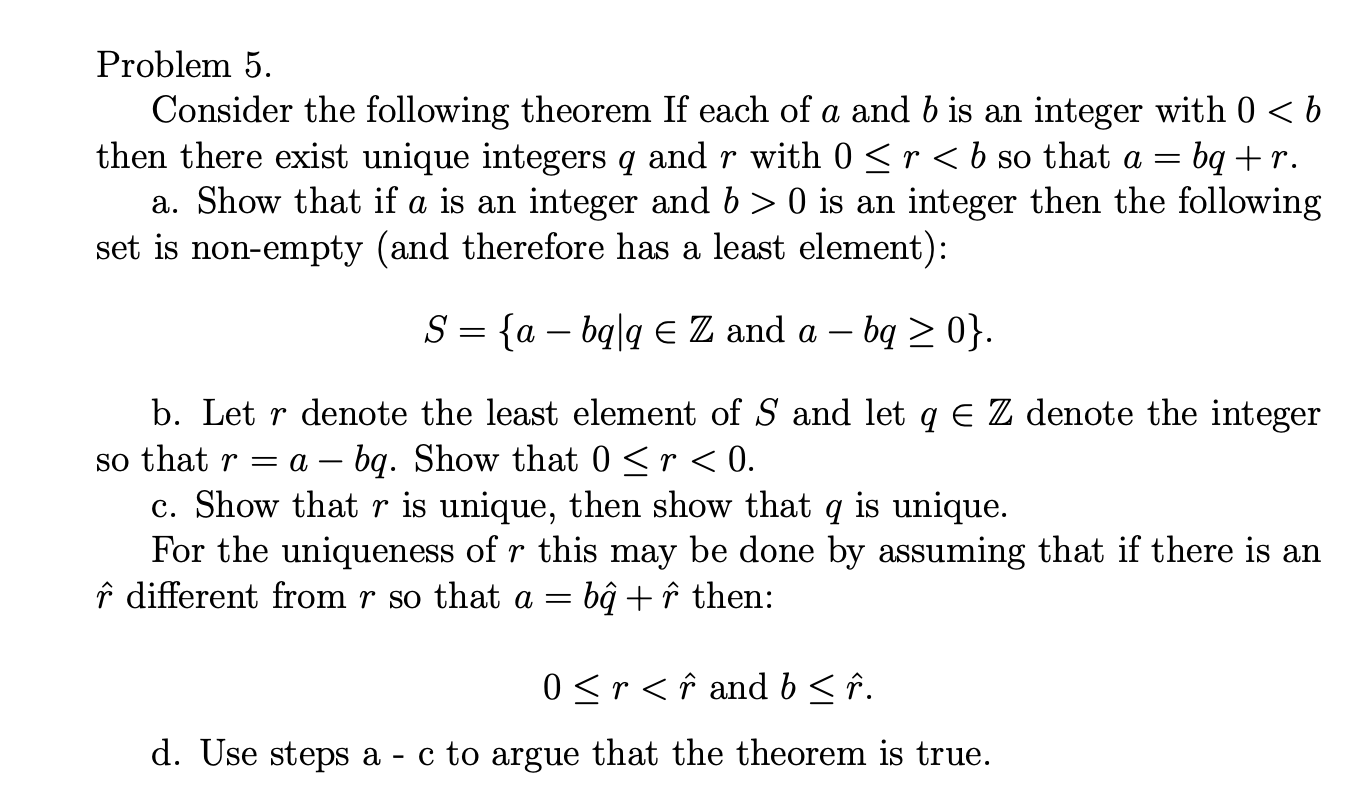 Solved Problem 5. Consider the following theorem If each of | Chegg.com
