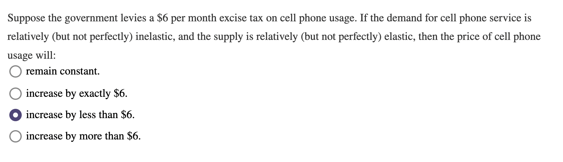 Solved Suppose the government levies a $6 per month excise | Chegg.com