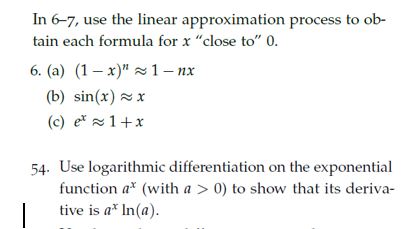Solved In 6-7, use the linear approximation process to ob- | Chegg.com
