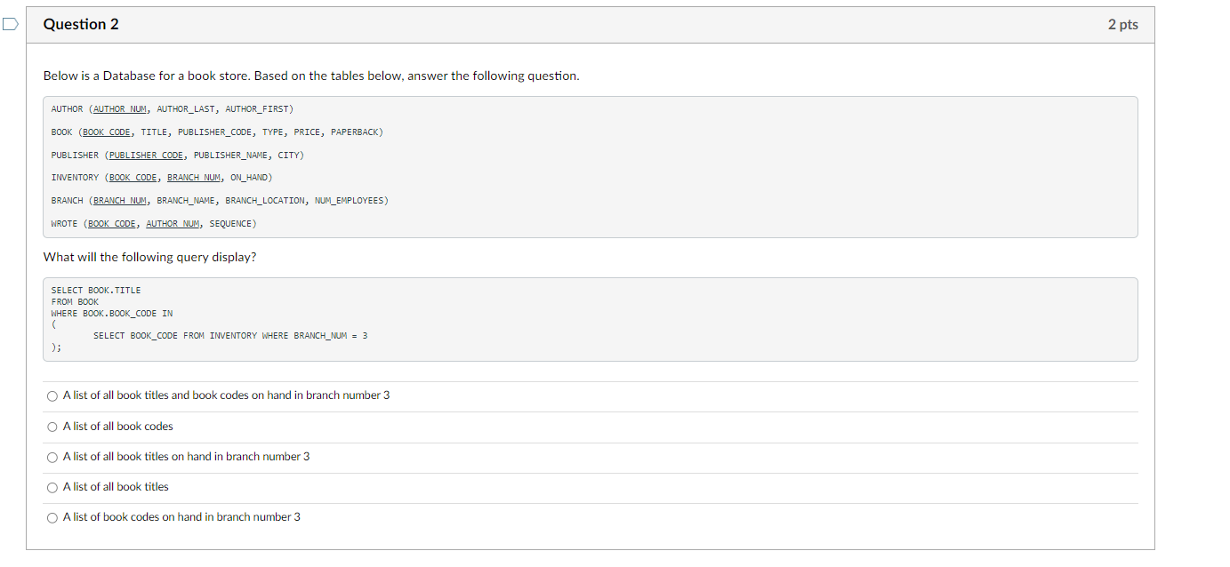 Solved Which of the following is a correlated query? a) | Chegg.com