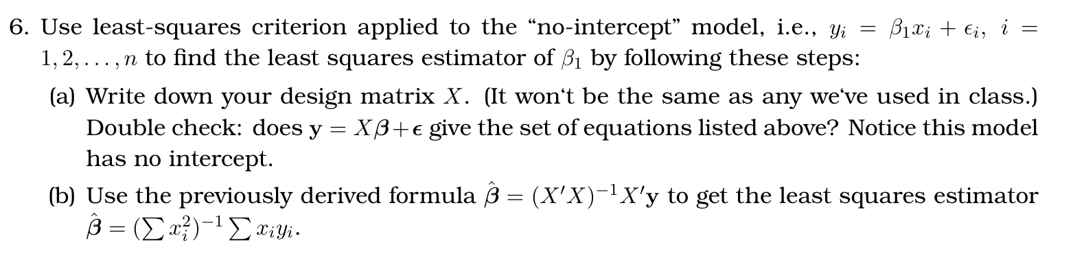 Solved Use least-squares criterion applied to the | Chegg.com