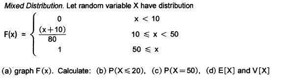 Solved Mixed Distribution. Let random variable X have | Chegg.com