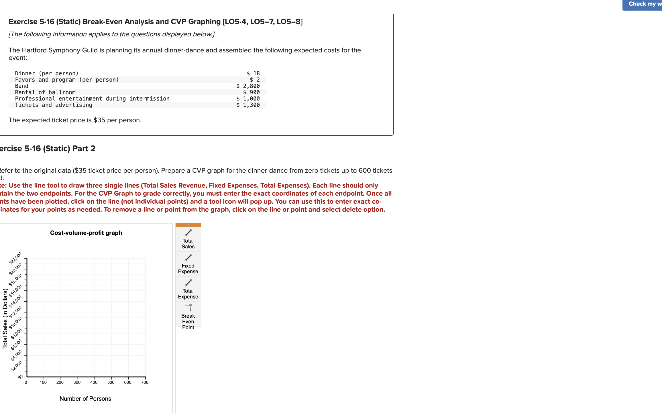 Solved Exercise 5-16 (Static) Break-Even Analysis and CVP | Chegg.com