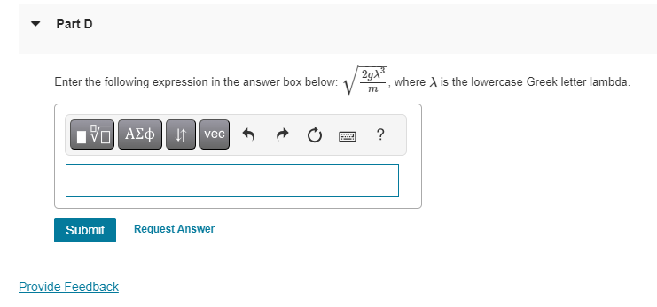 Solved Part DEnter the following expression in the answer | Chegg.com