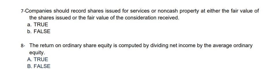 Solved 7-Companies should record shares issued for services | Chegg.com