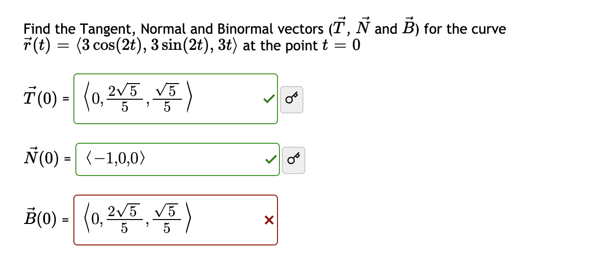 Solved Find the Tangent, Normal and Binormal vectors (T', Ñ | Chegg.com