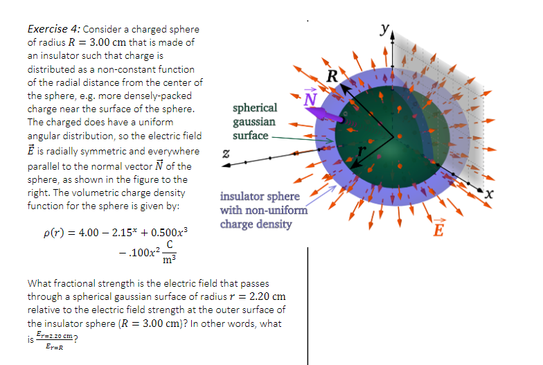 Solved Exercise 4: Consider a charged sphere of radius | Chegg.com