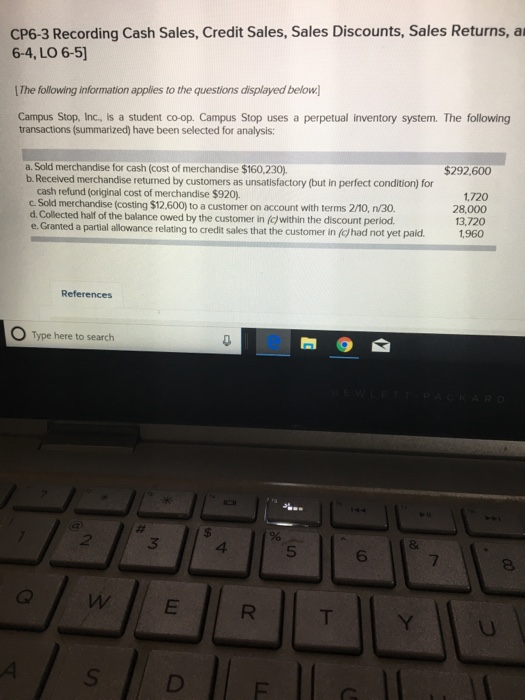 Solved CP6-3 Recording Cash Sales, Credit Sales, Sales | Chegg.com