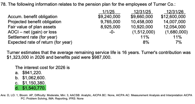 Solved Turner estimates that the average remaining service | Chegg.com