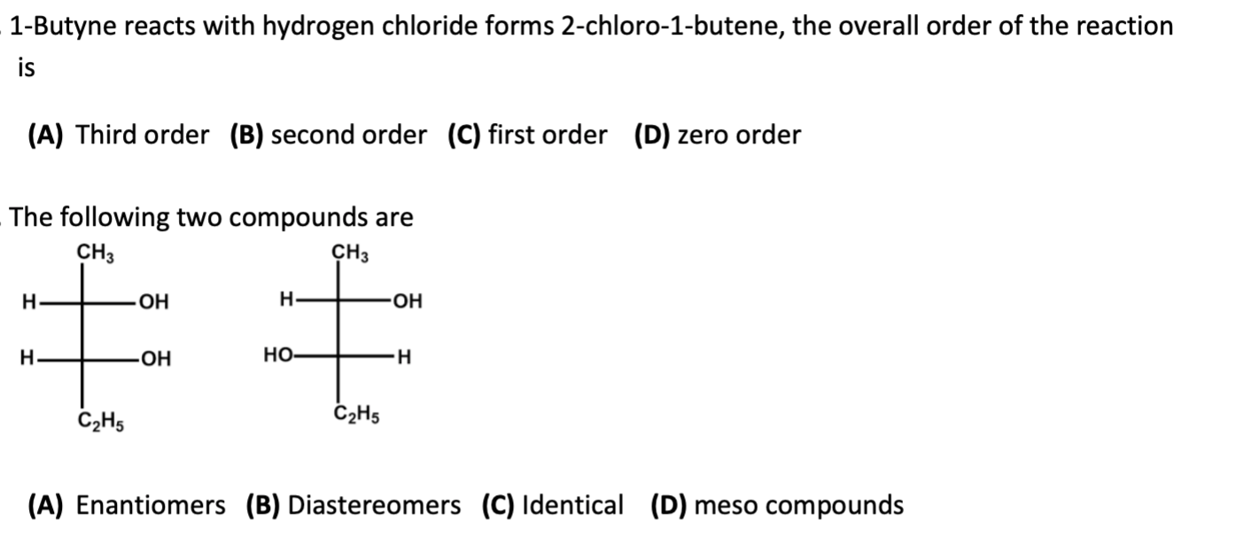 Solved - 1-Butyne reacts with hydrogen chloride forms | Chegg.com